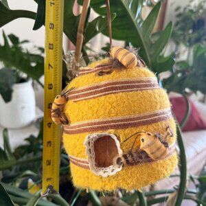 Accents | Yellow Indoor Hanging Beehive With Bee Decorations ...